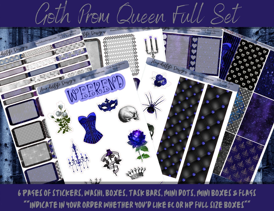 Planner Stickers - Goth Prom Queen - Etsy