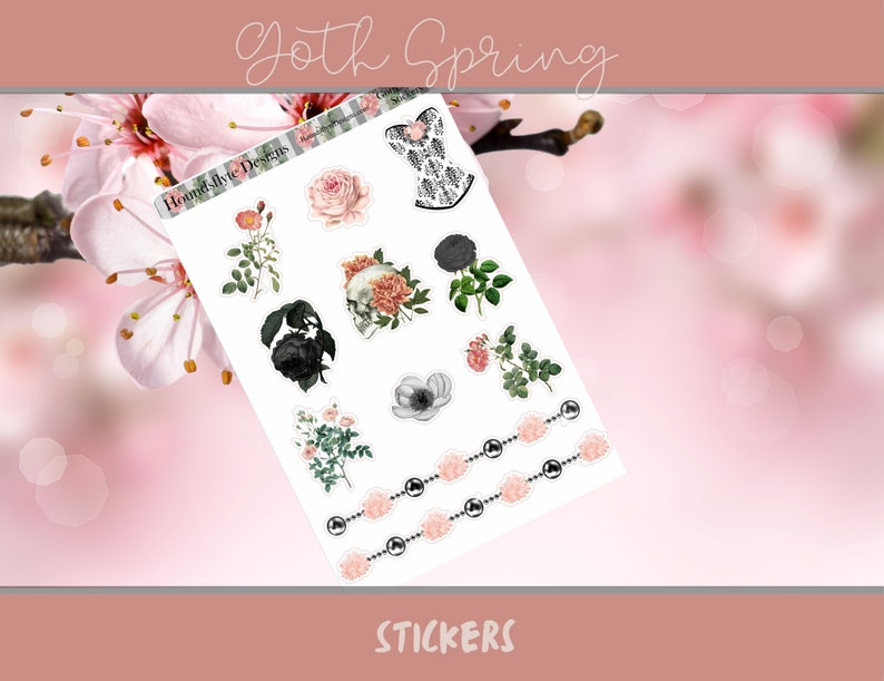 Planner Stickers - Goth Spring - Etsy