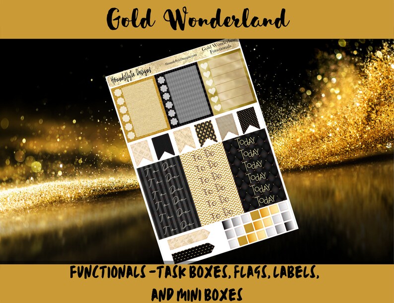 Planner Stickers - Gold Wonderland - Etsy