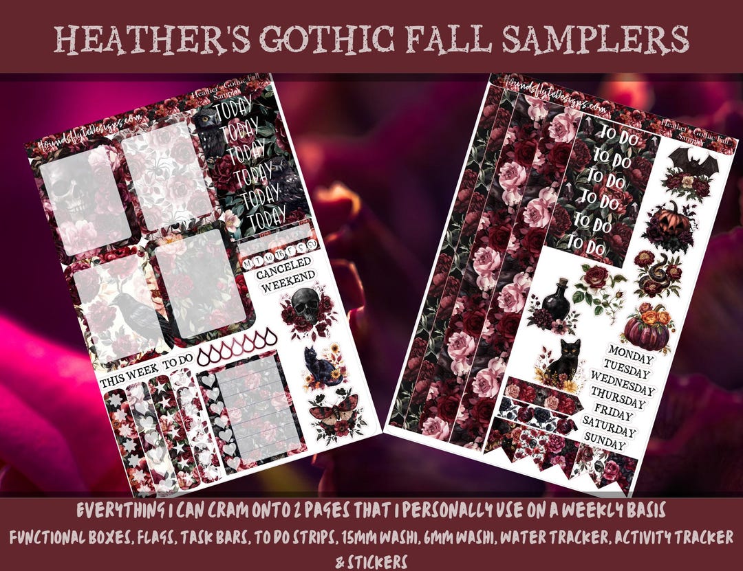 Planner Stickers - Heather's Gothic Fall Sampler - Etsy