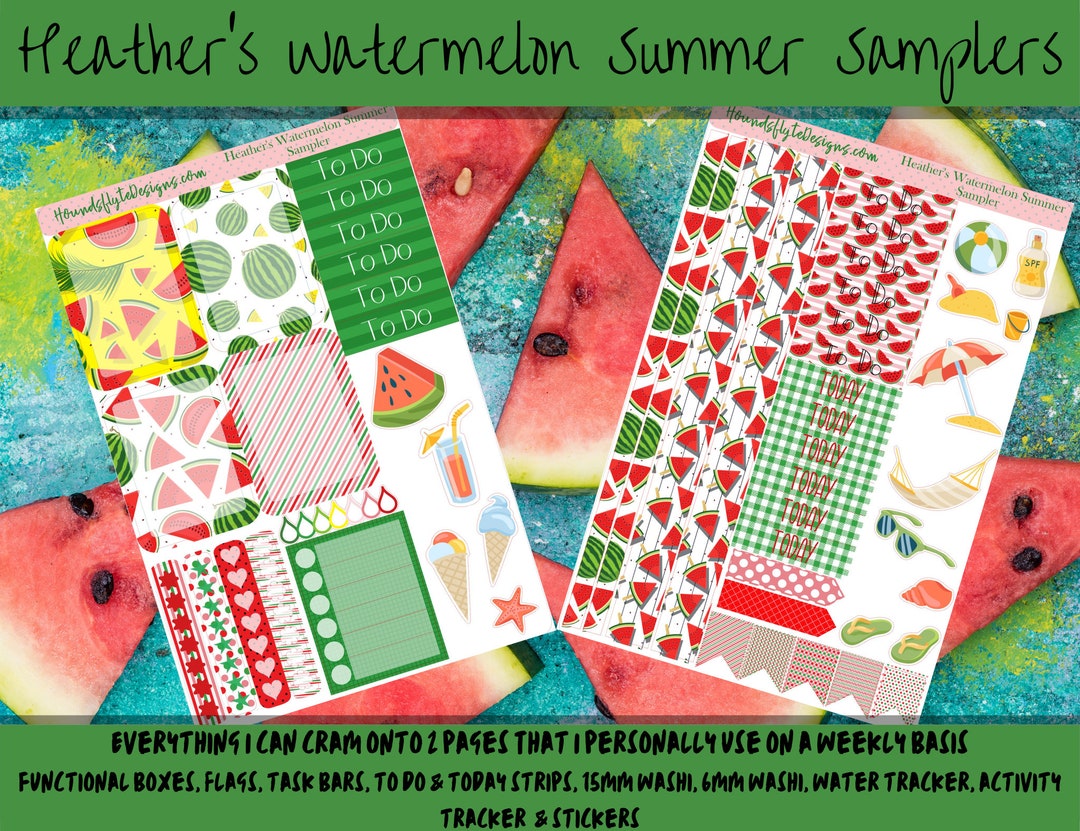 Planner Stickers - Heather's Watermelon Summer Sampler - Etsy