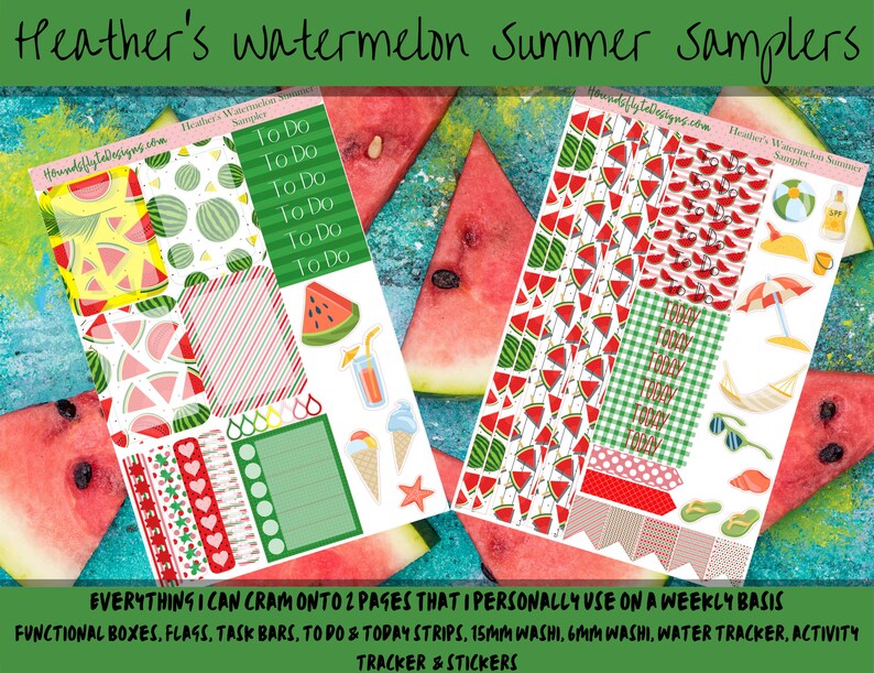Planner Stickers - Heather's Watermelon Summer Sampler - Etsy