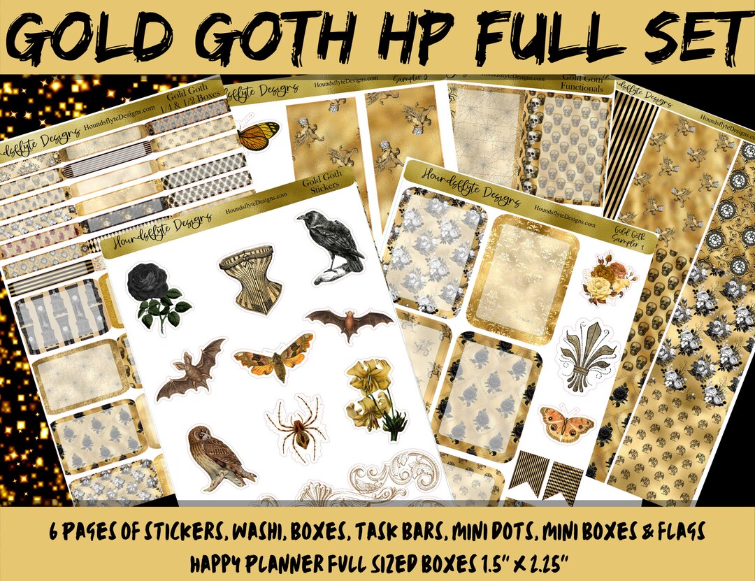 Planner Stickers - Gold Goth - Etsy