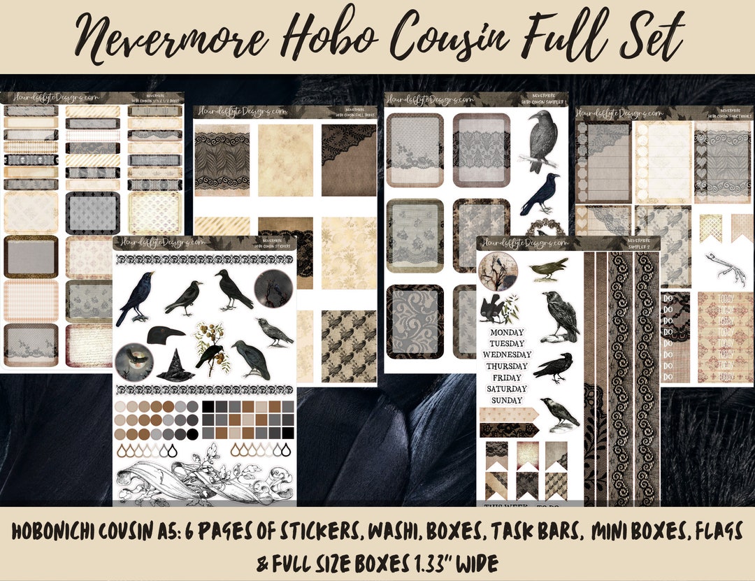 Planner Stickers - Nevermore Hobonichi Cousin - Etsy