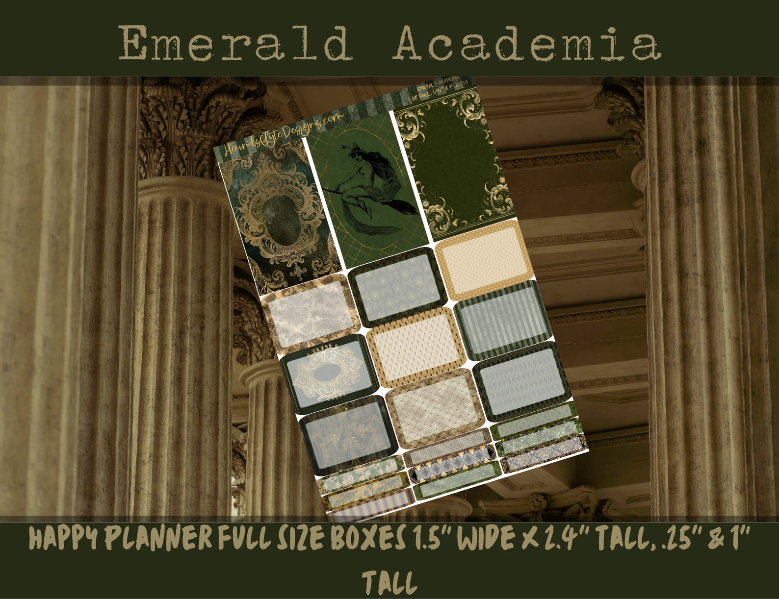 Planner Stickers - Emerald Academia - Etsy