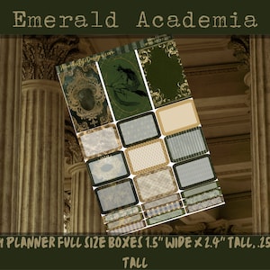 Planner Stickers - Emerald Academia - Etsy