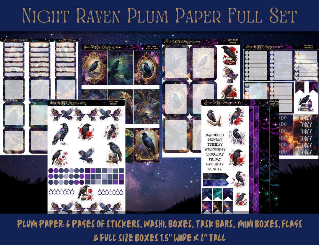 Planner Stickers - Night Raven Plum Planner - Etsy