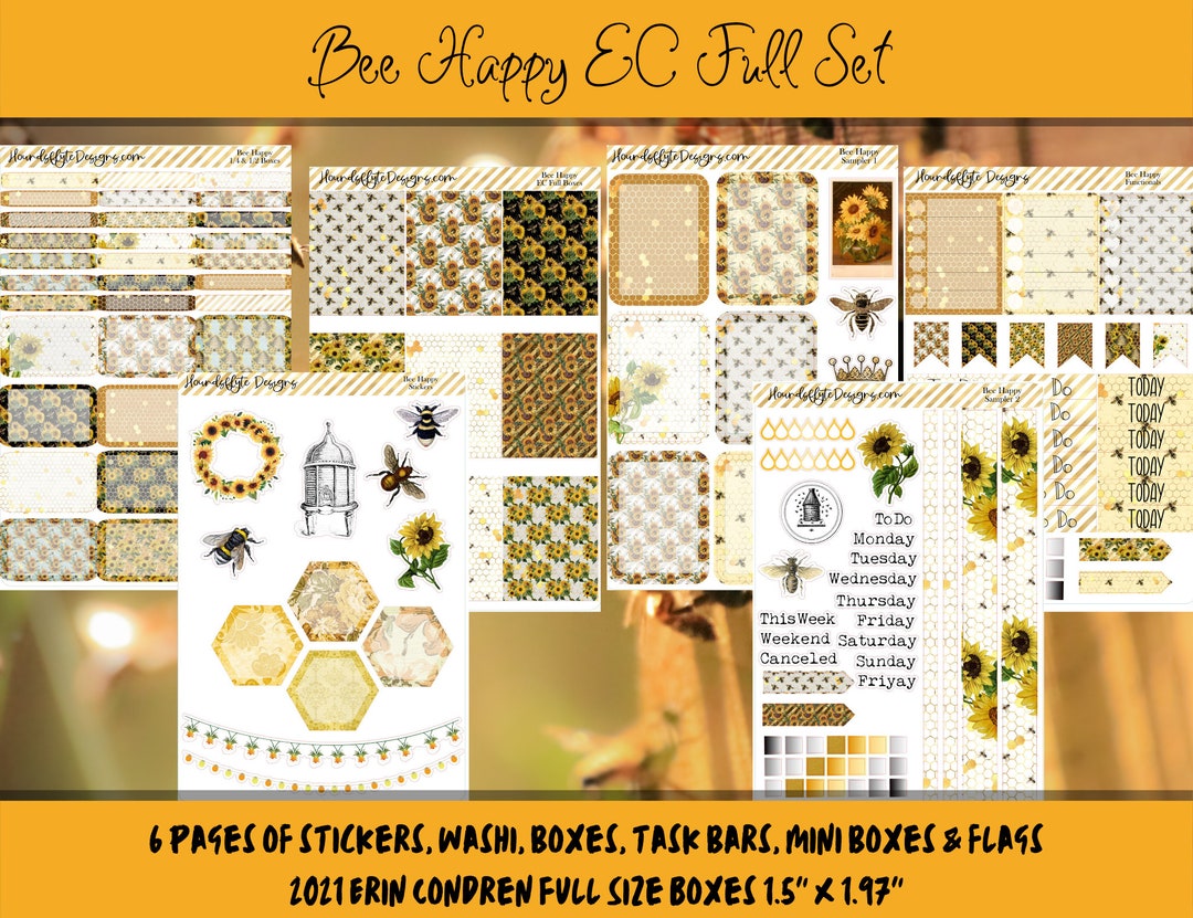 Planner Stickers - Bee Happy - Etsy