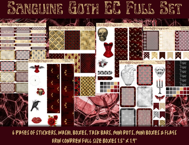 Planner Stickers - Sanguine Goth - Etsy