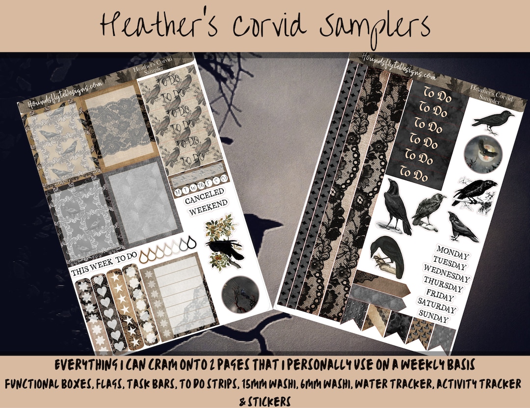 Planner Stickers - Heather's Corvid Sampler - Etsy