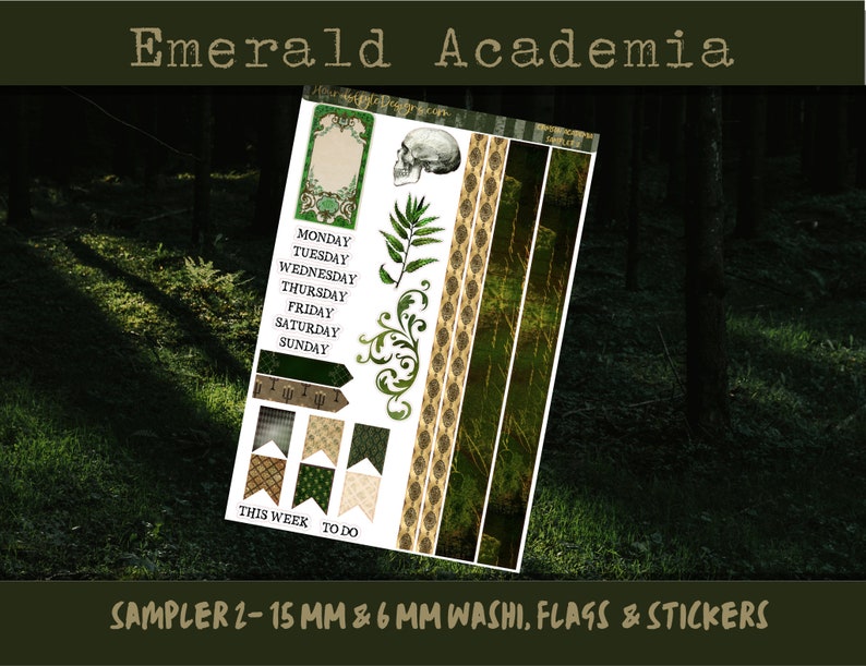 Planner Stickers - Emerald Academia - Etsy