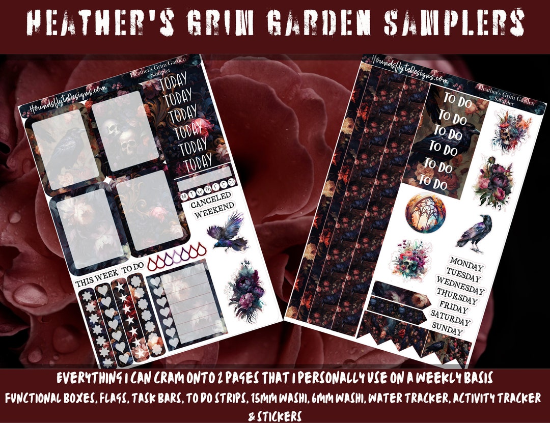 Planner Stickers - Heather's Grim Garden Sampler - Etsy