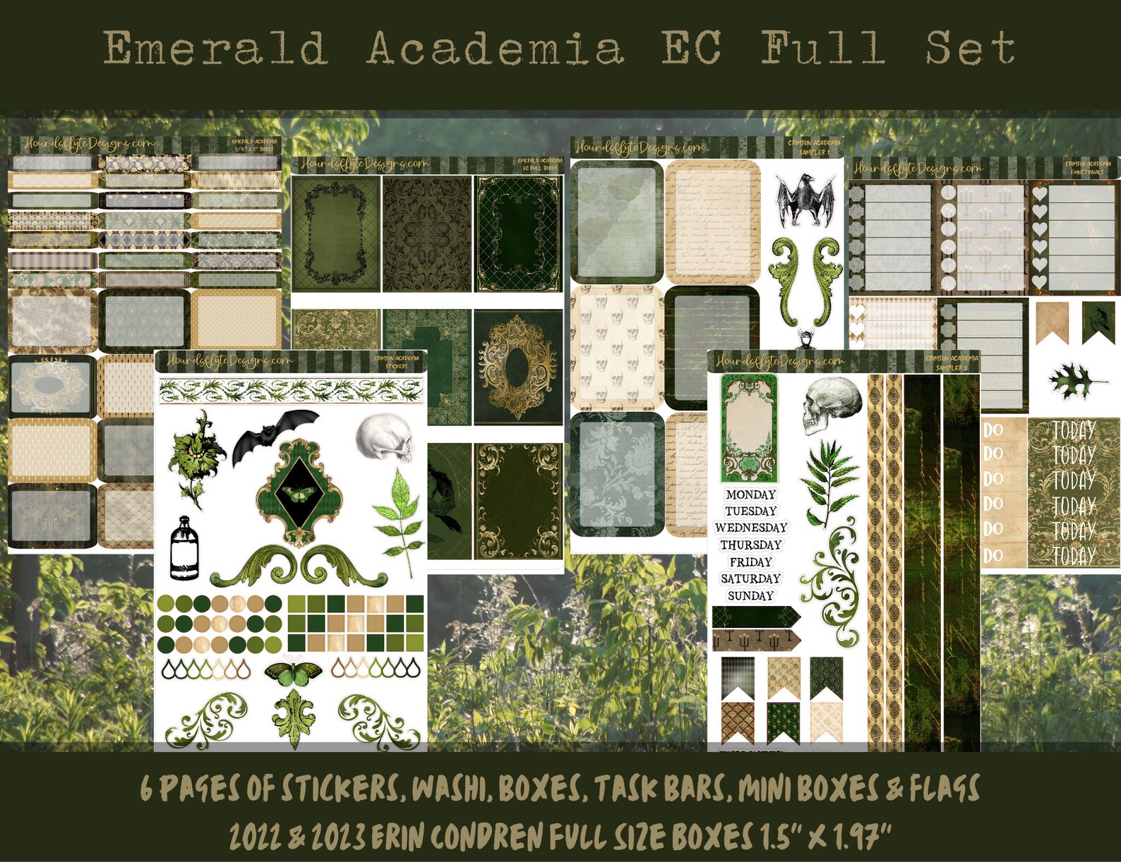Planner Stickers - Emerald Academia - Etsy