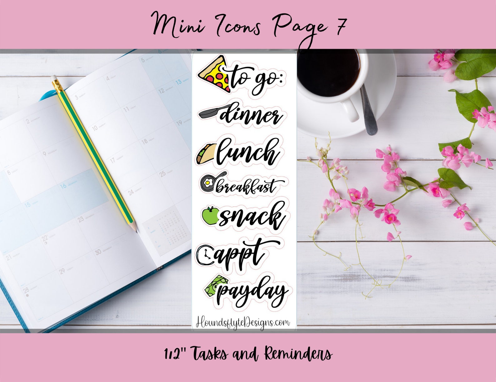Planner Stickers Mini Sheets of Icons and Task Reminders - Etsy