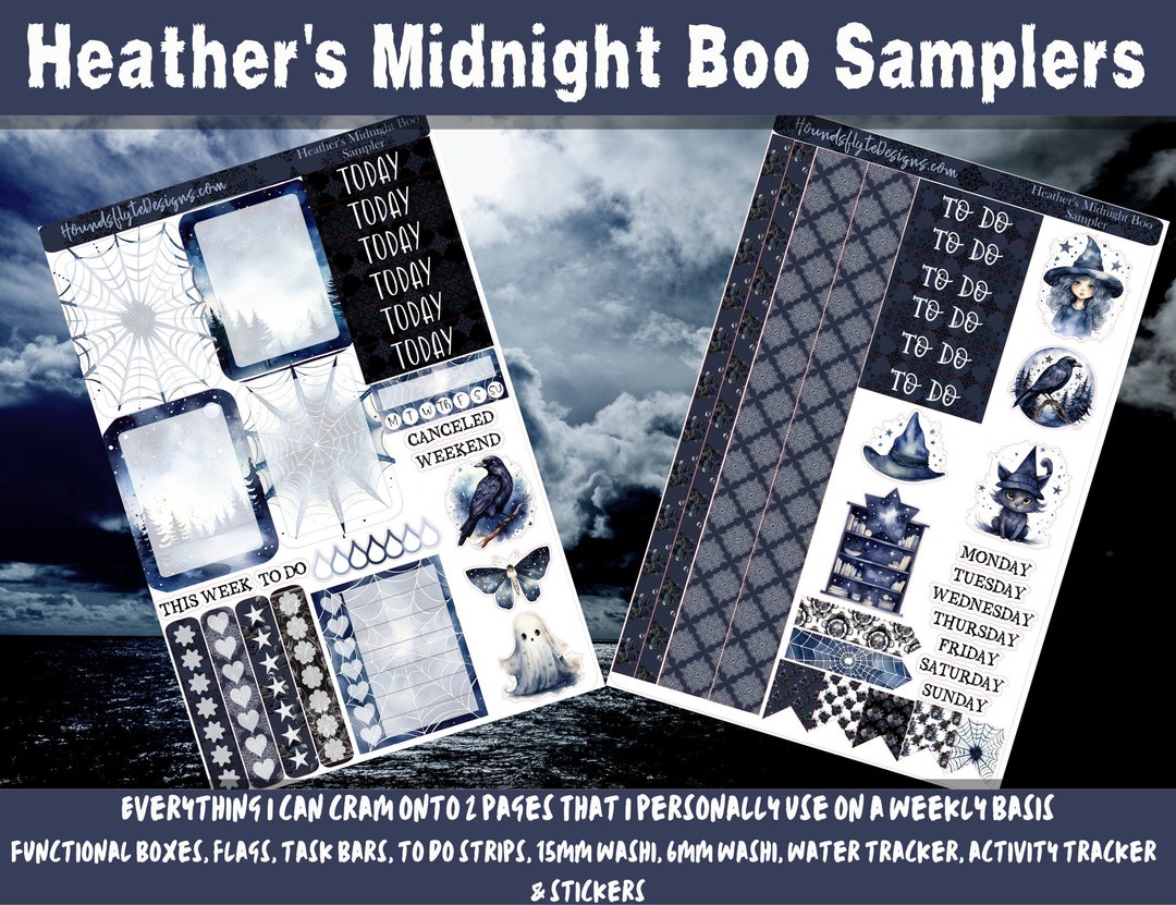 Planner Stickers - Heather's Midnight Boo Samplers - Etsy