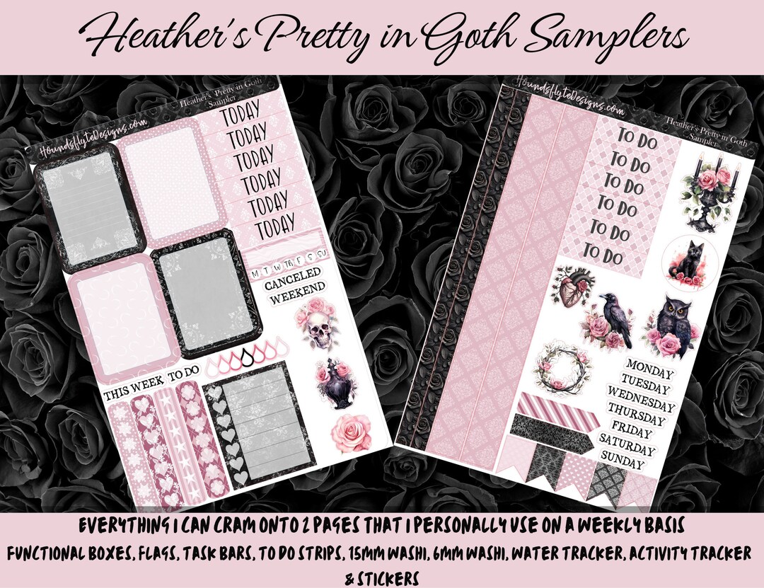 Planner Stickers - Heather's Pretty in Goth Samplers - Etsy