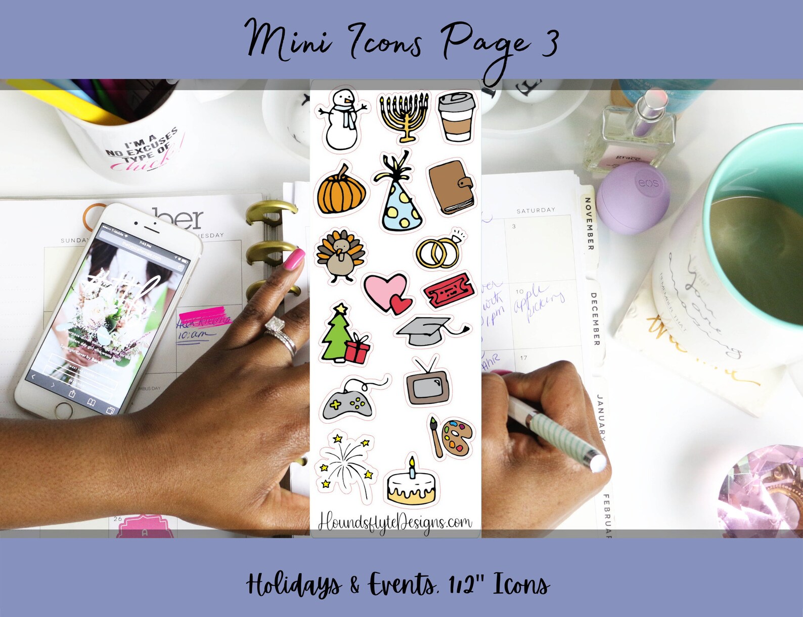 Planner Stickers Mini Sheets of Icons and Task Reminders - Etsy