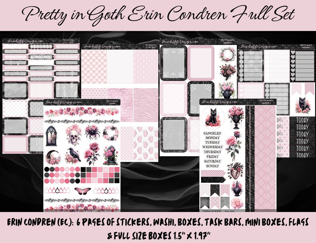 Planner Stickers - Pretty in Goth - Etsy