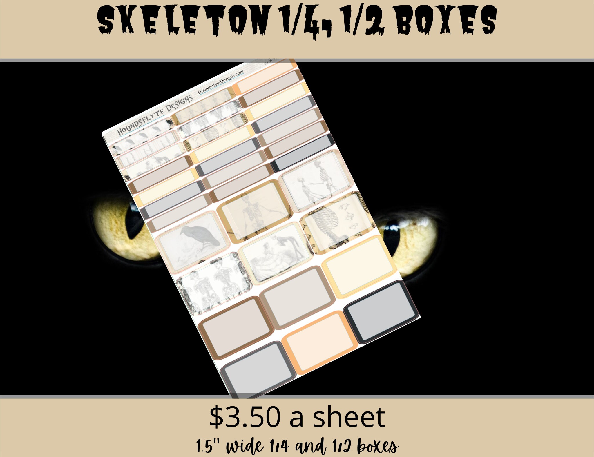 Planner Stickers - Skeleton - Etsy