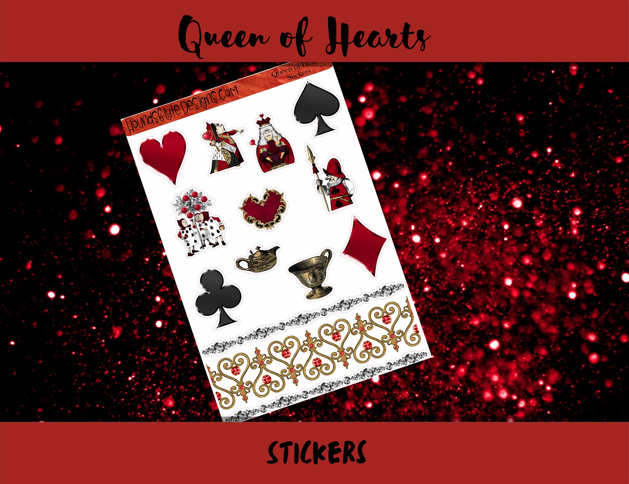 Planner Stickers Queen of Hearts | Etsy