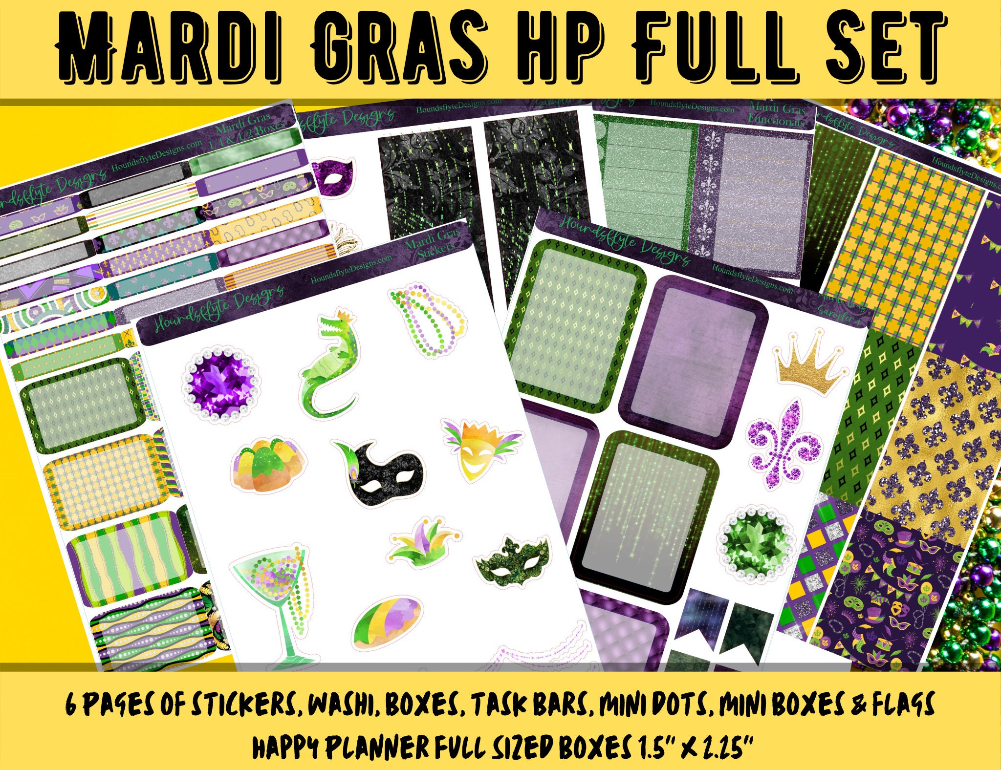 Planner Stickers - Mardi Gras - Etsy