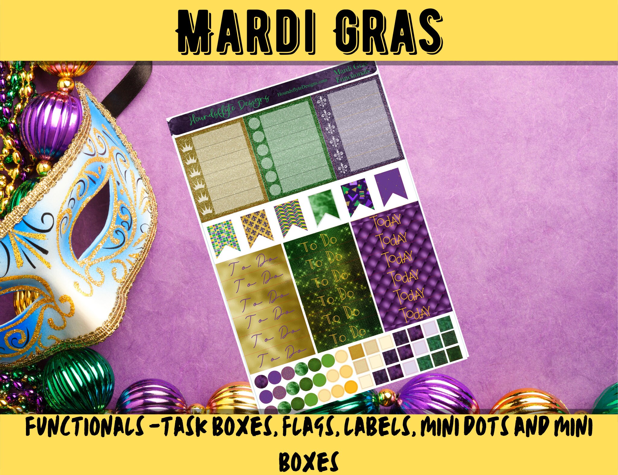 Planner Stickers - Mardi Gras - Etsy