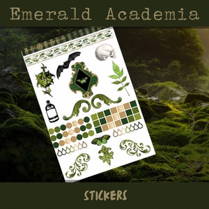 Planner Stickers - Emerald Academia - Etsy