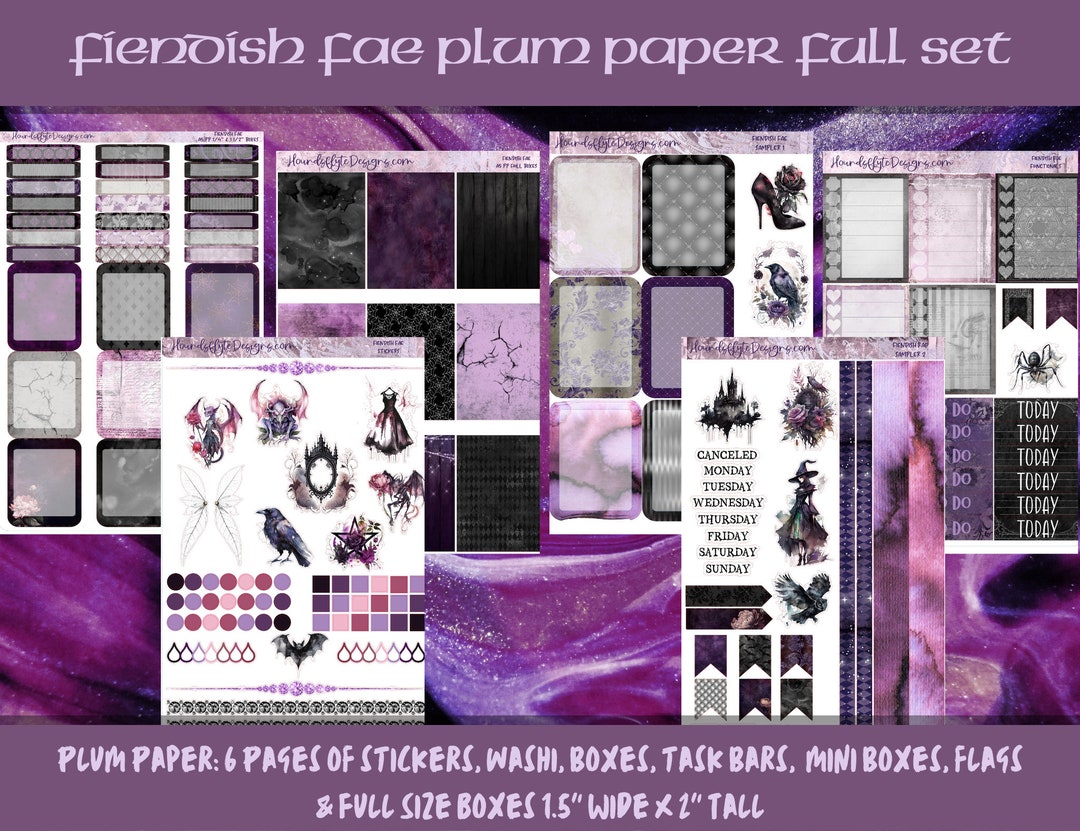 Planner Stickers - Fiendish Fae Plum Paper - Etsy