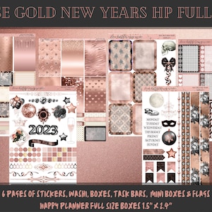 Planner Stickers - Rose Gold New Years - Etsy
