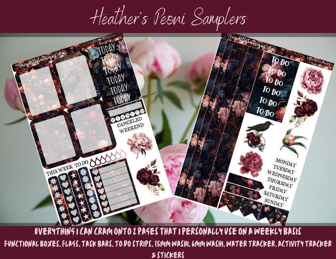 Planner Stickers - Heather's Peoni Sampler - Etsy