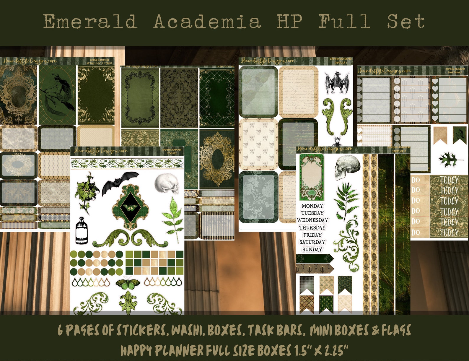 Planner Stickers - Emerald Academia - Etsy
