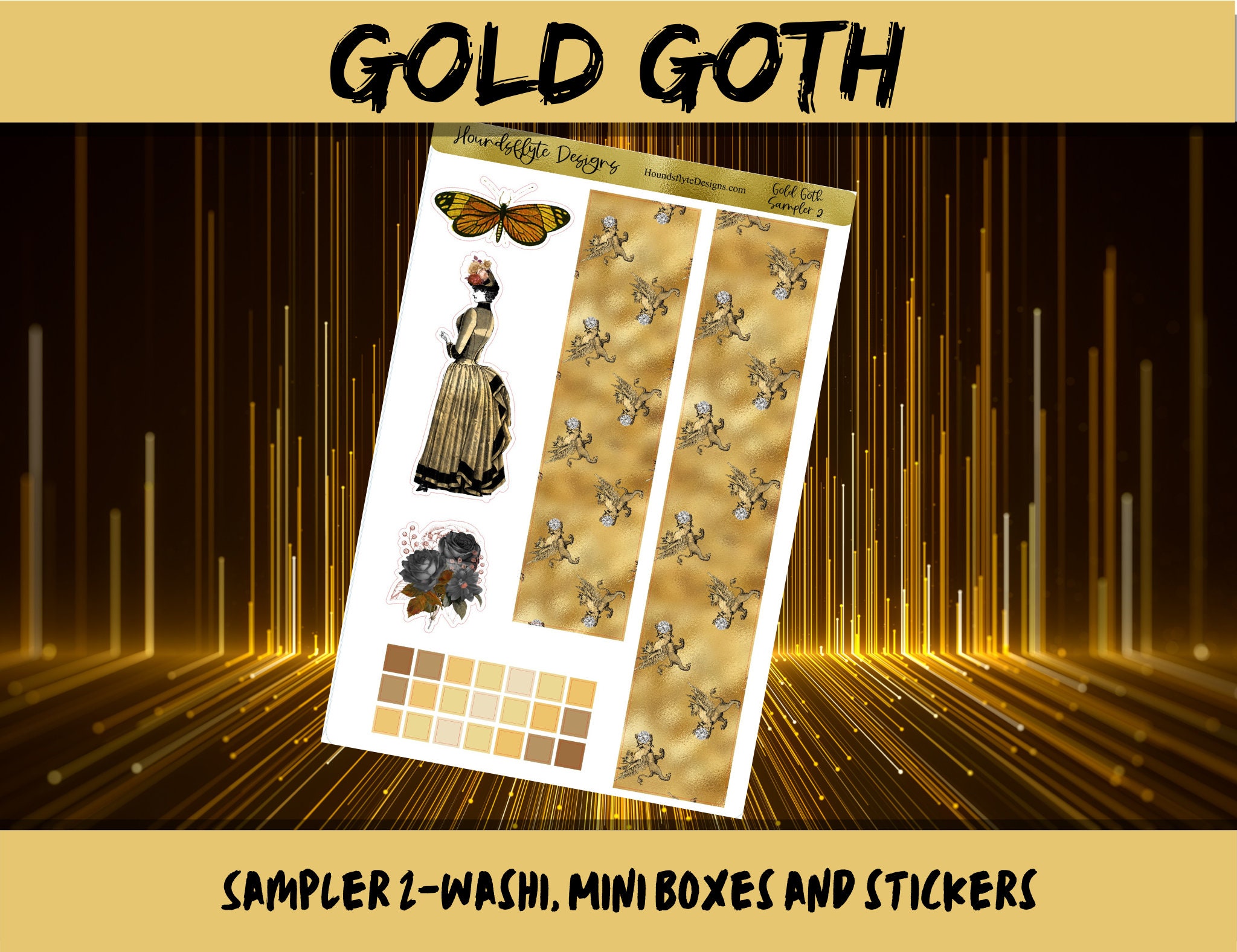 Planner Stickers - Gold Goth - Etsy