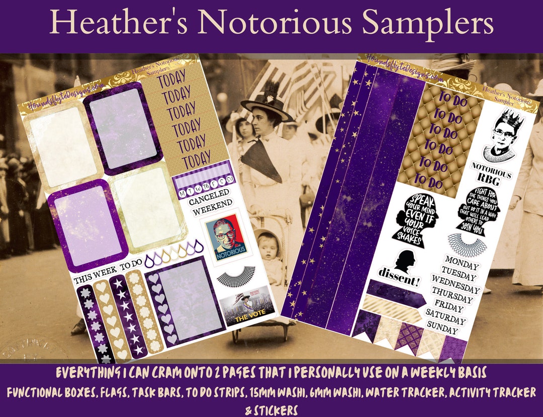 Planner Stickers - Heather's Notorious Sampler - Etsy