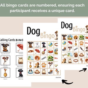 Dog Bingo, 30 Unique Bingo Cards Dog Theme, Dogs Bingo Game, Puppy ...