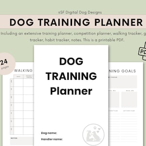 Dog Training, Agility, Planner, Printable PDF, Dog Schedule, Pet ...