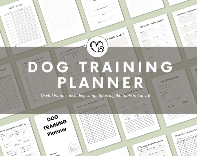 Dog Training, Agility, Planner, Printable PDF, Dog Schedule, Pet ...
