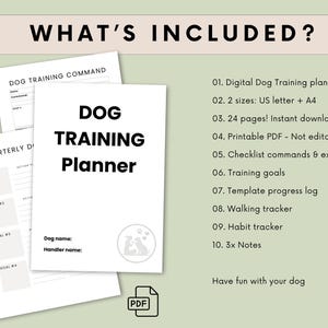 Dog Training, Agility, Planner, Printable PDF, Dog Schedule, Pet ...