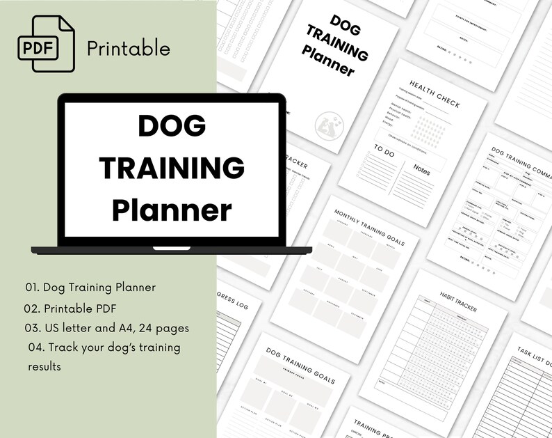 Dog Training, Agility, Planner, Printable PDF, Dog Schedule, Pet ...