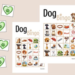 Dog Bingo, 30 Unique Bingo Cards Dog Theme, Dogs Bingo Game, Puppy ...