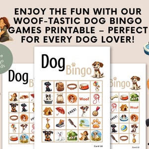 Dog Bingo, 30 Unique Bingo Cards Dog Theme, Dogs Bingo Game, Puppy ...