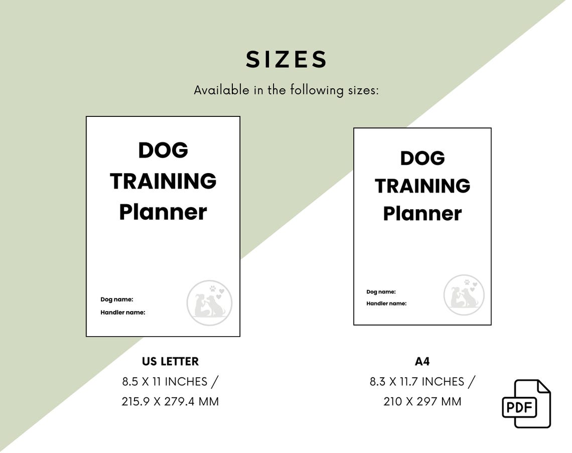 Dog Training, Agility, Planner, Printable PDF, Dog Schedule, Pet ...