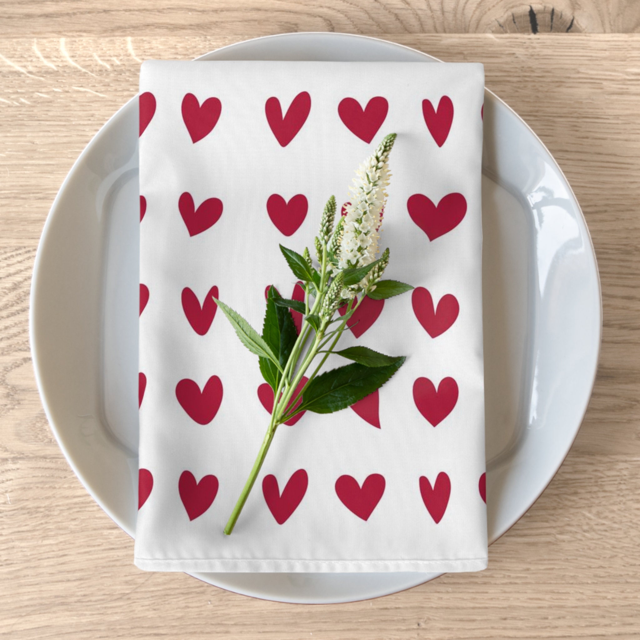 Valentines Day Heart Napkins, Valentines Day Cloth Napkins, Cloth ...