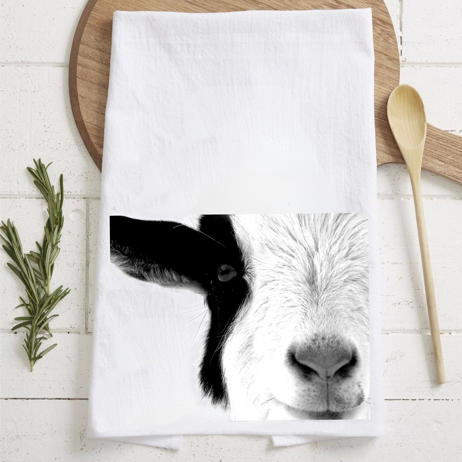 Goat Kitchen Towel, Goat Tea Towel or Dish Towel, Farm Animal Kitchen ...