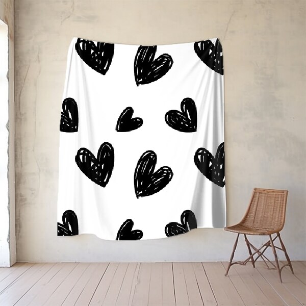 White Heart Throw Blanket - Etsy