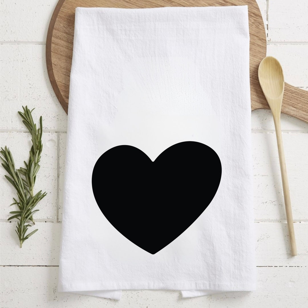 Heart Kitchen Towel for Mothers Day Gift, Heart Home Decor Tea Towel ...