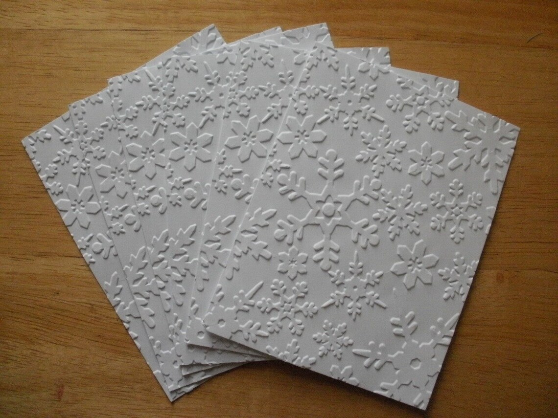 6 Snowflake Embossed Card Fronts Toppers A2 Size Card Stock White - Etsy