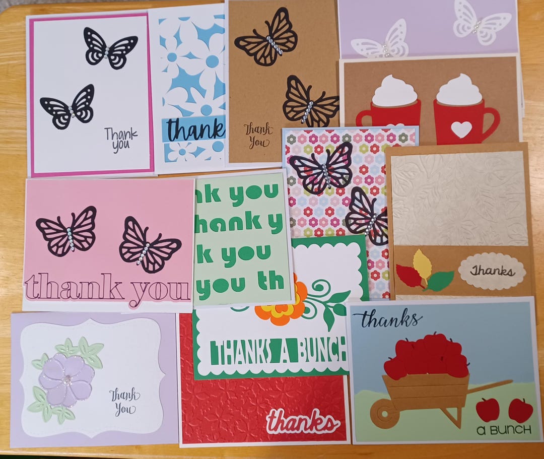 Thank You Card Bundle of 6 Cards Assortment of Blank Inside Note Cards ...