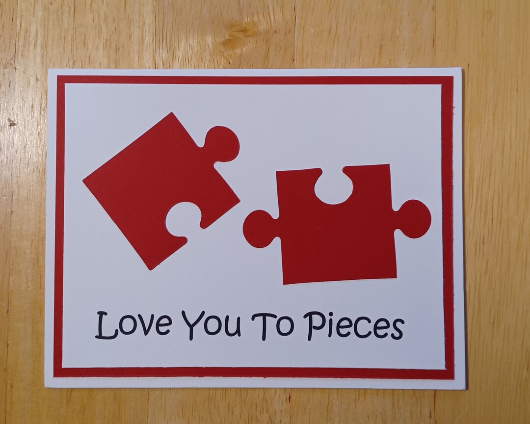 Valentine's Card Kit DIY Puzzle Piece Cards Love You Card - Etsy