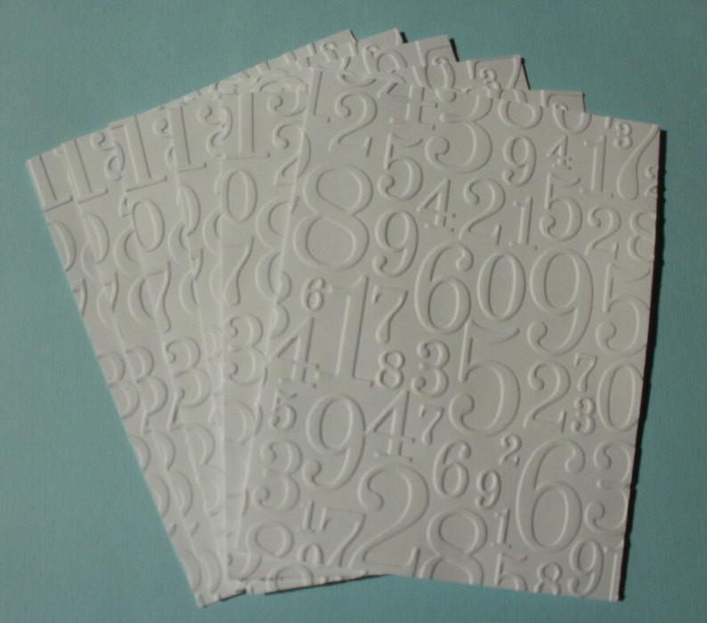 6 Numbers Embossed Card Fronts Toppers A2 Size | Etsy