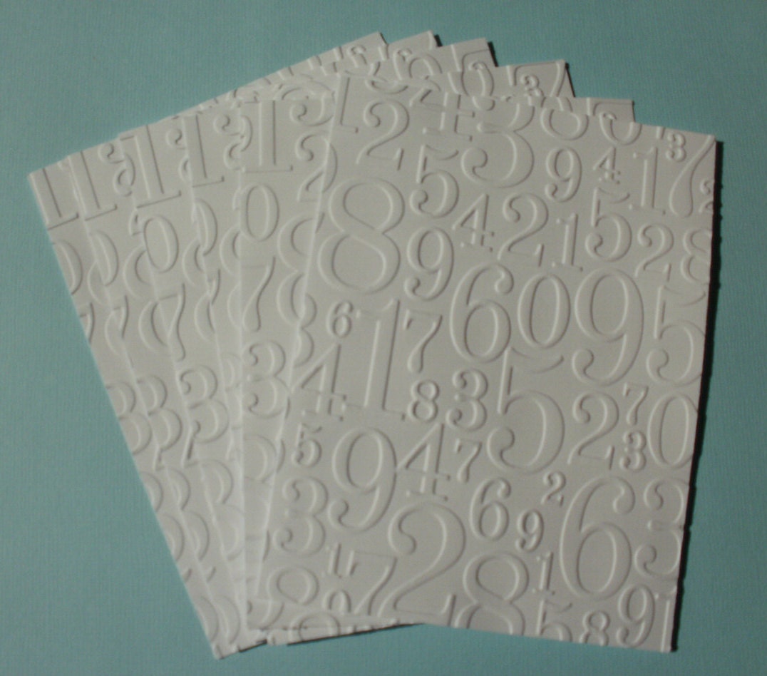 6 Numbers Embossed Card Fronts Toppers A2 Size | Etsy